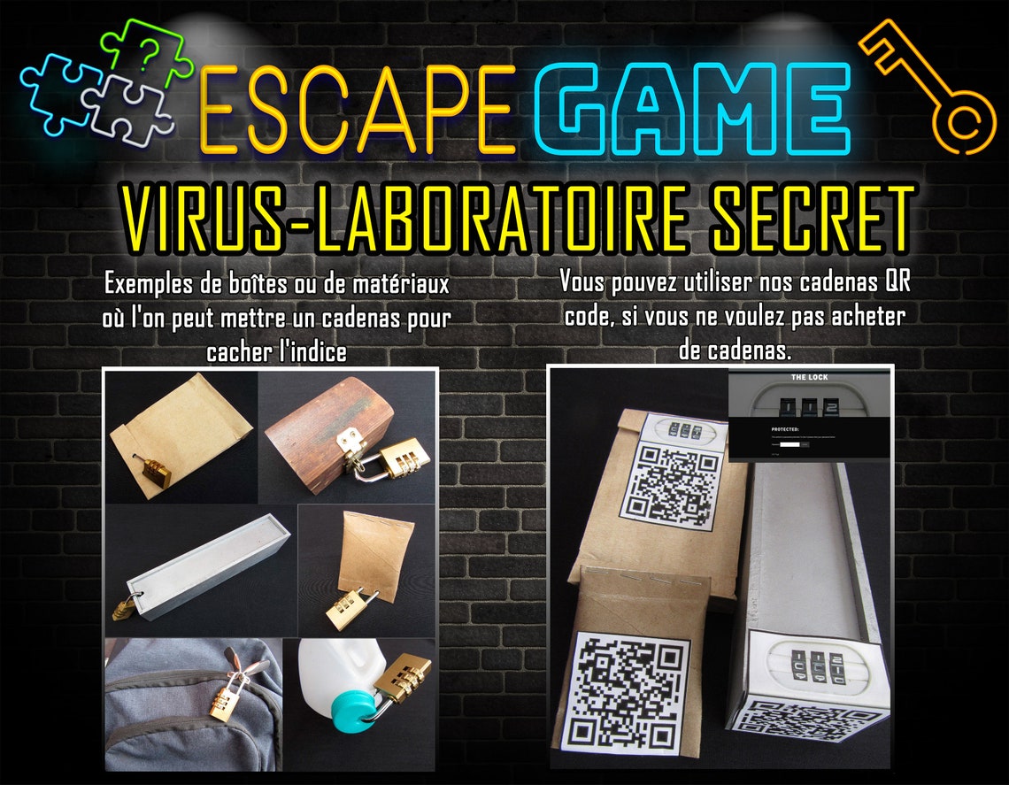Escape Game Kit Laboratoire Secretescape Room Reel a - Etsy