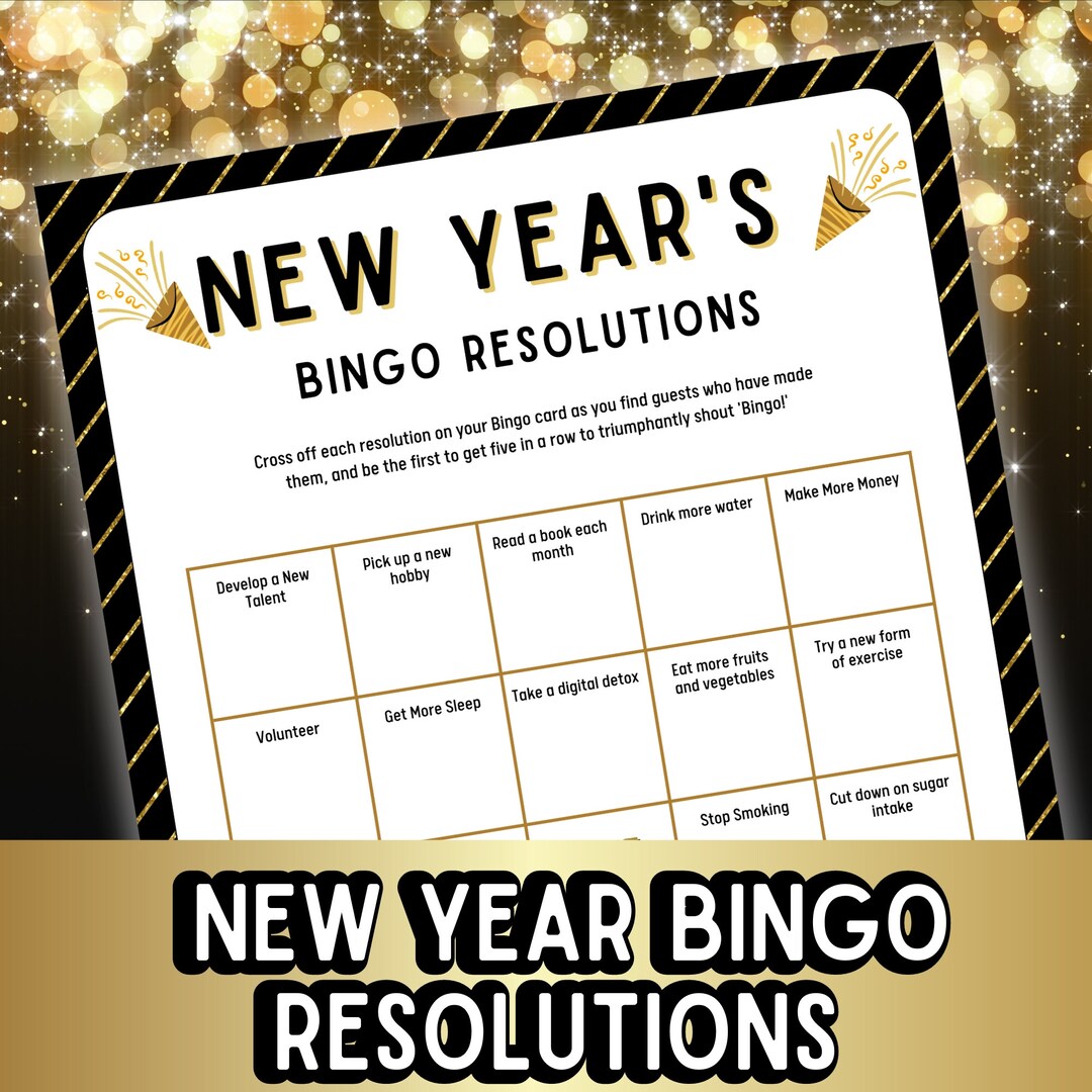Find the Guest Bingo New Years Bingo Printable New Yer Party Jingle and ...