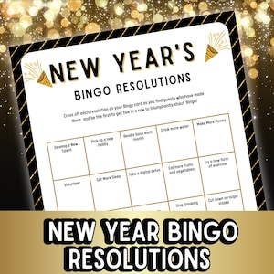 Find the Guest Bingo New Years Bingo Printable New Yer Party Jingle and ...