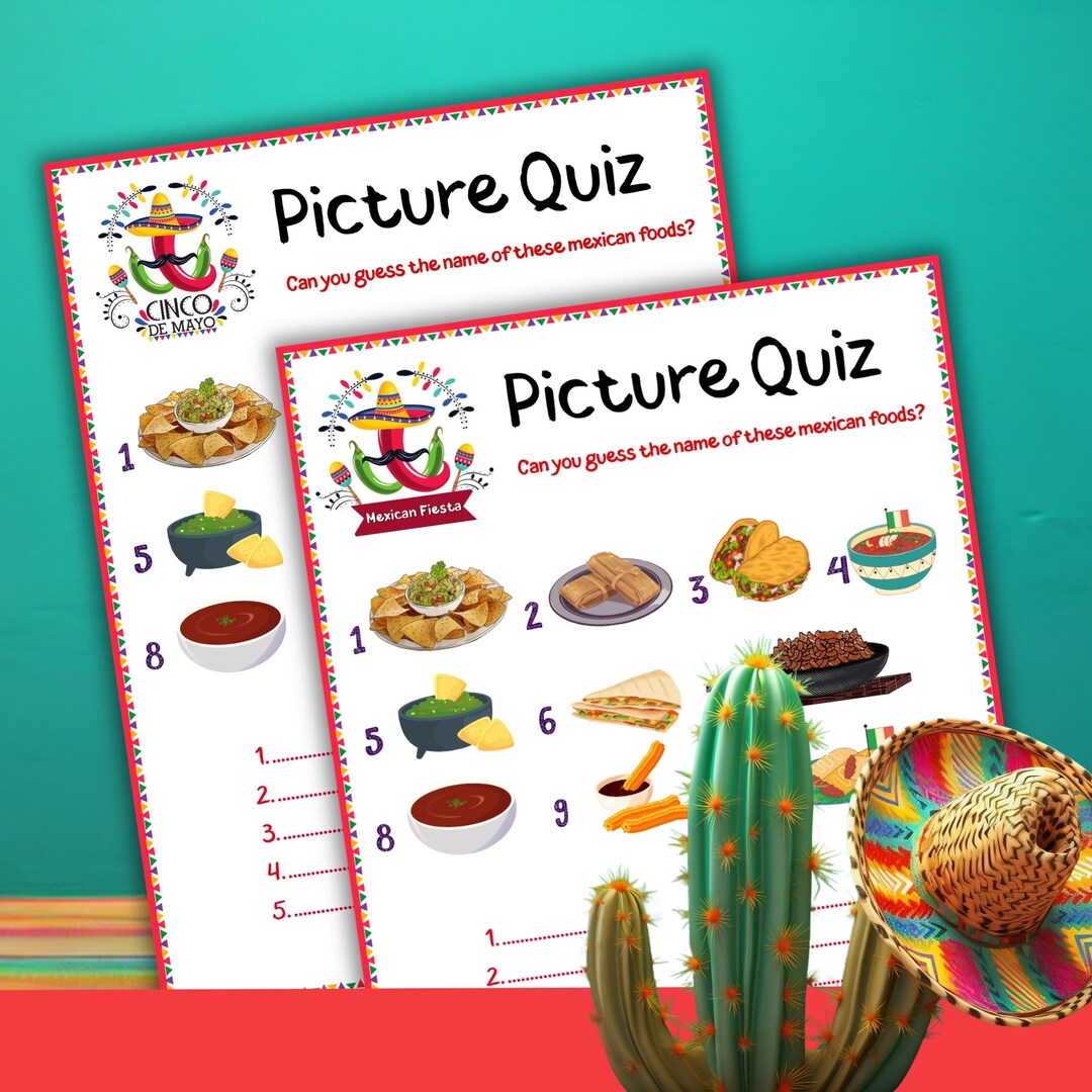 Cinco De Mayo Food Mexican Party Game, Taco Name Mexican Fiesta Picture ...