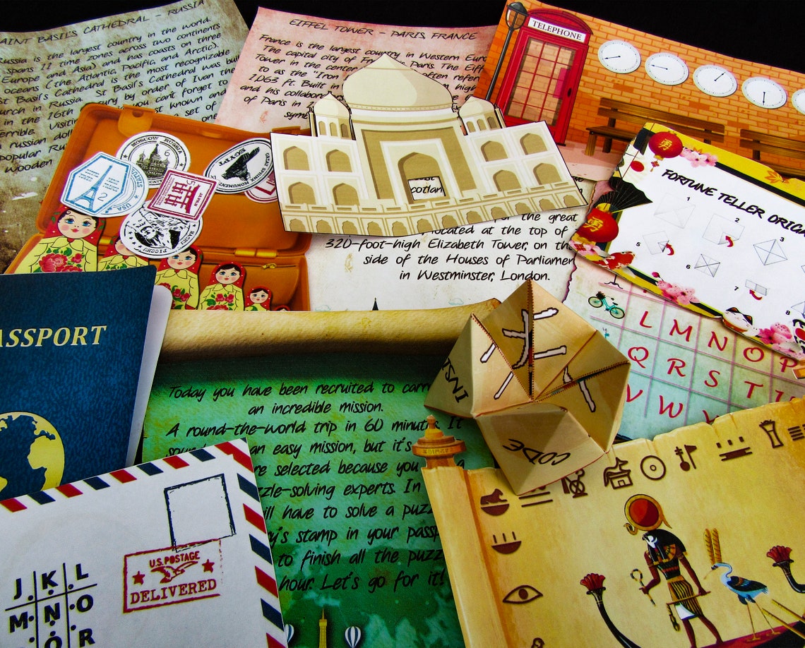 Kids Escape Room Around the World Kit Family Printable Games - Etsy