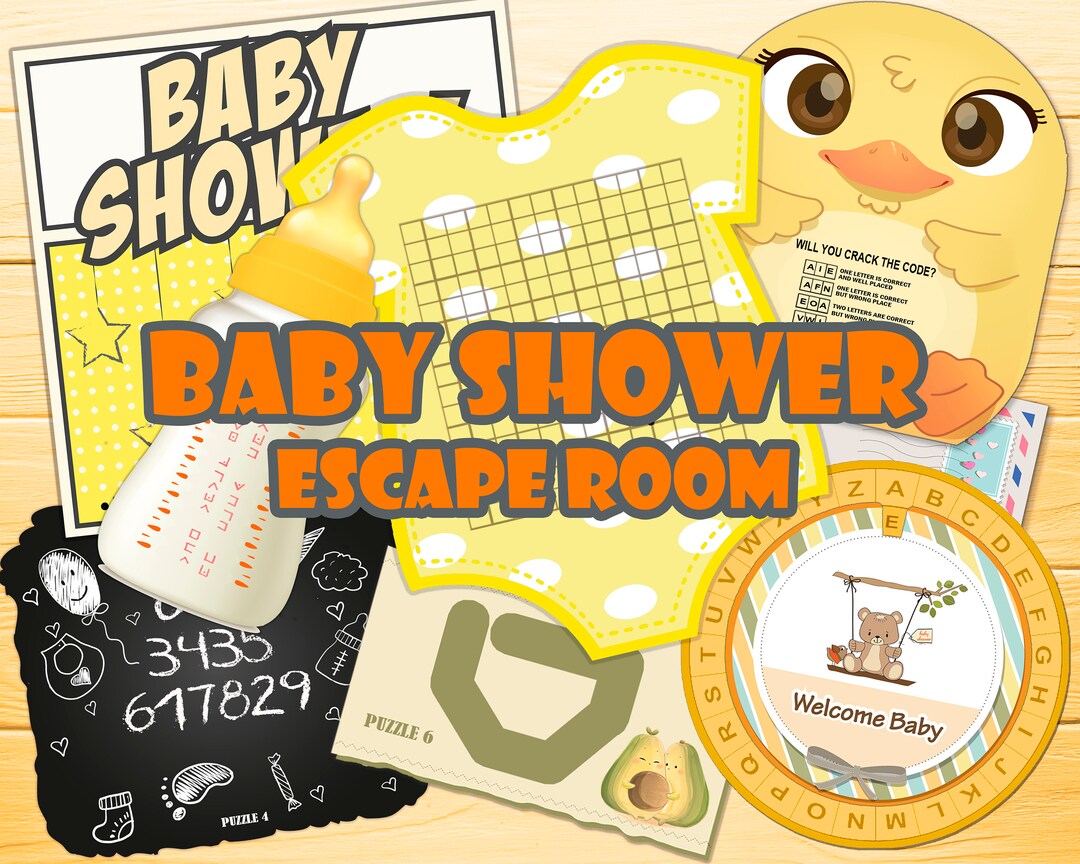 Baby Shower Escape Room No Gender Party Family Adults Kit Diy Printable ...