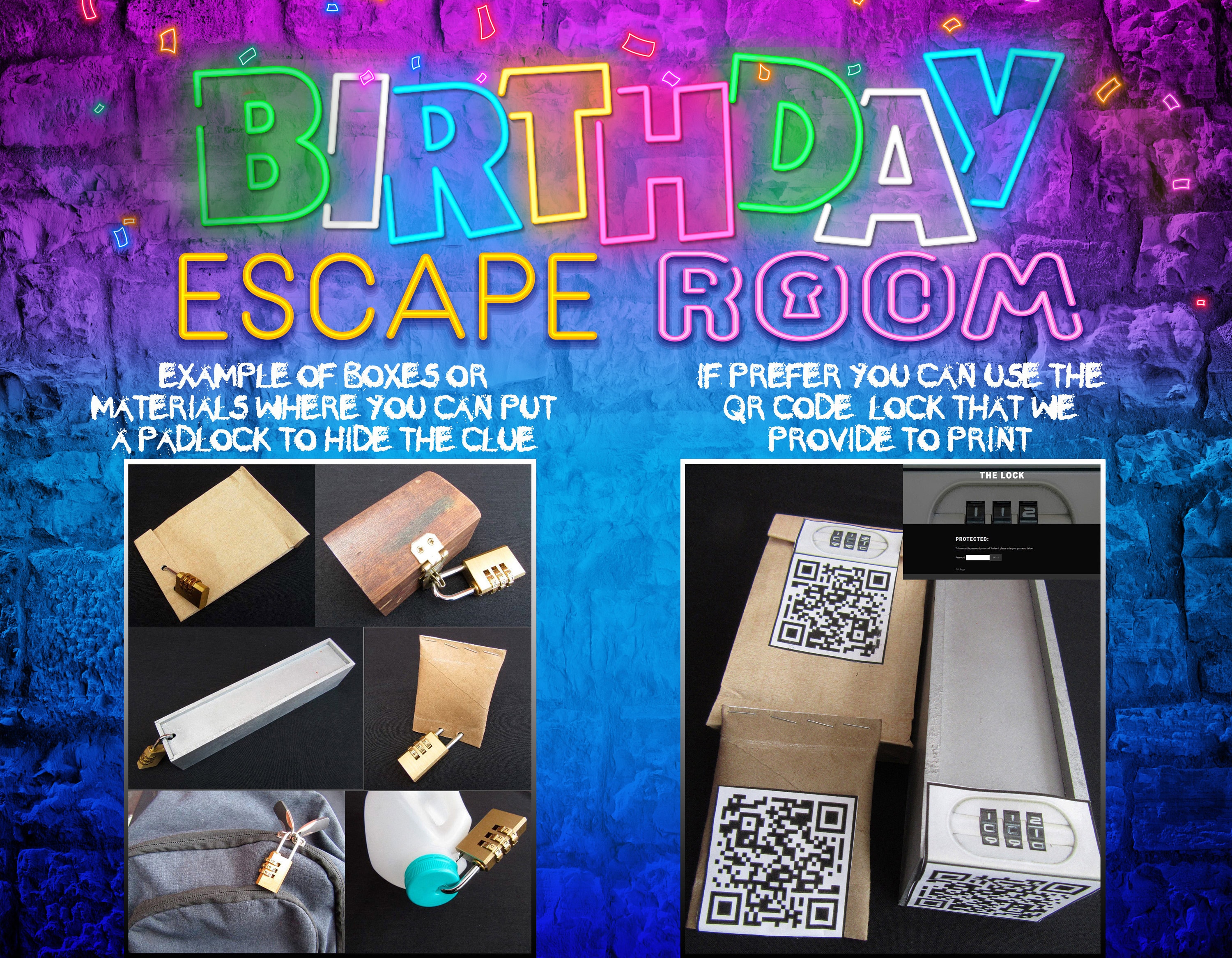 Birthday Escape Room Kit Real Life Home Kids Family Teenagers - Etsy UK
