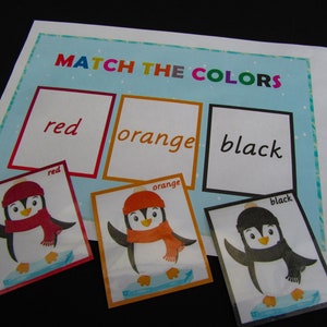 Color Sorting Activity Busy Book Preschool Toddler Penguin DIY Game ...