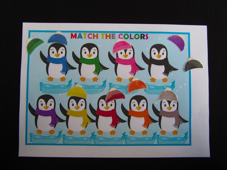 Color Sorting Activity Busy Book Preschool Toddler Penguin DIY - Etsy