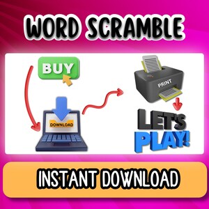 Word Scramble Party Game, Printable Anagram Game Quiz Night Icebreaker ...