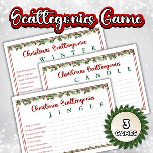 Christmas Scattergories Game Printable Funny Christmas Game Holiday ...