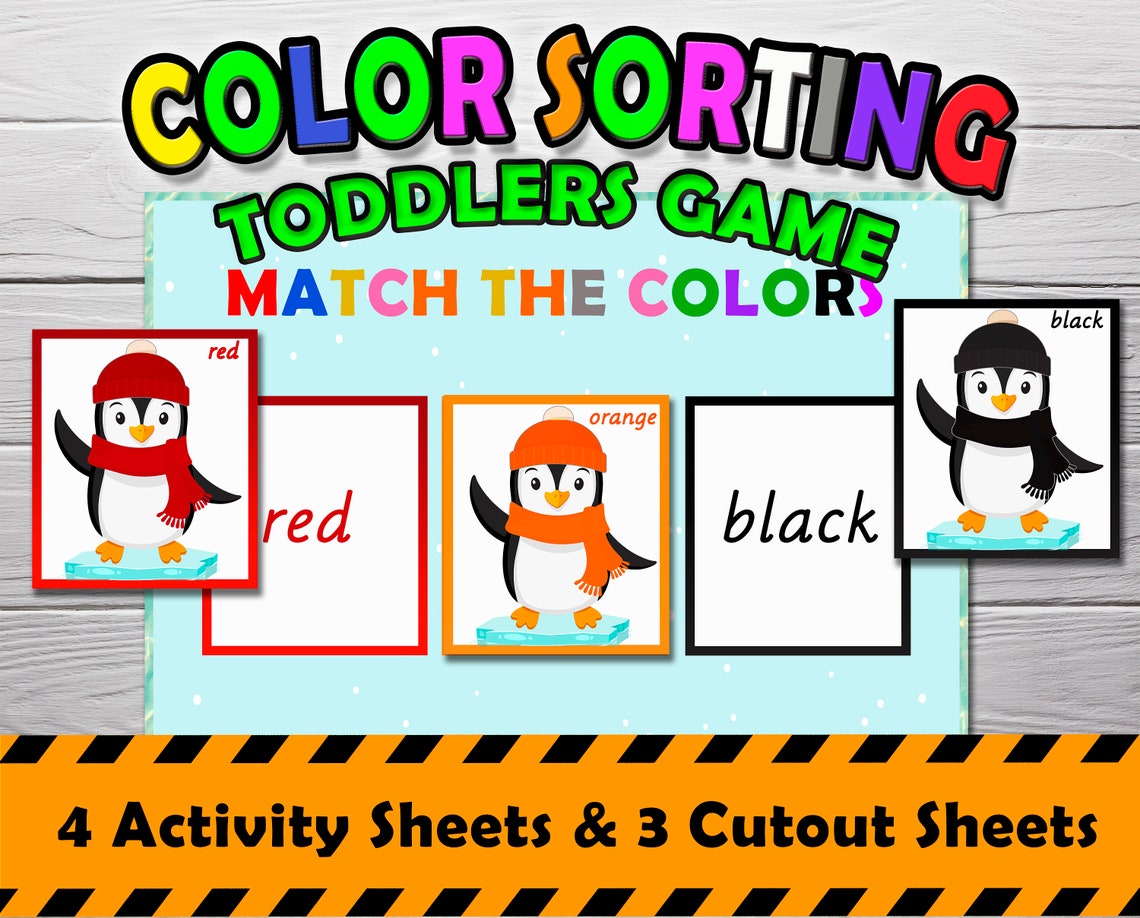 Color Sorting Activity Busy Book Preschool Toddler Penguin DIY | Etsy
