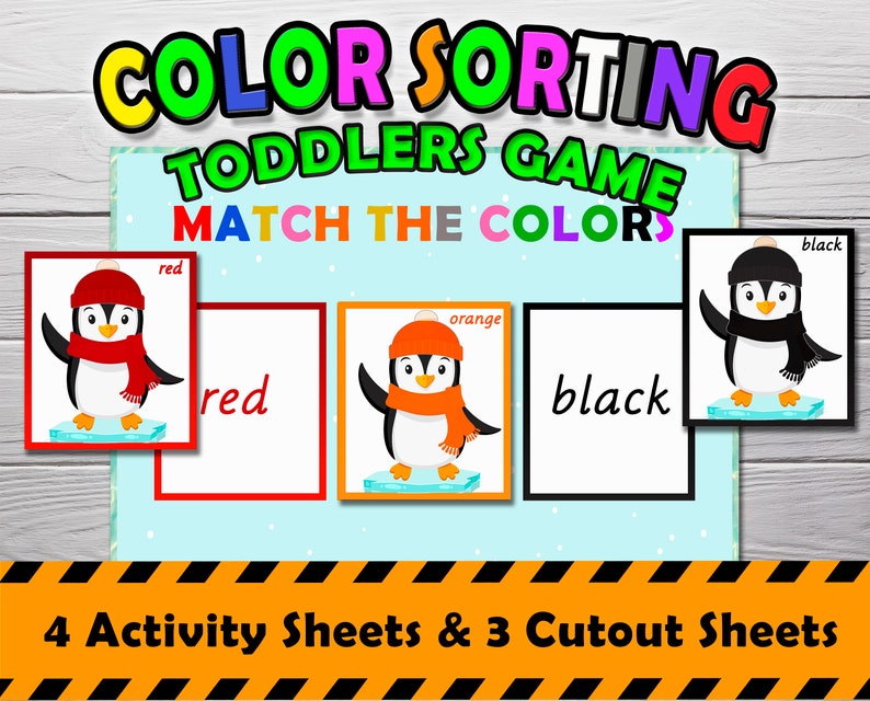 Color Sorting Activity Busy Book Preschool Toddler Penguin DIY | Etsy