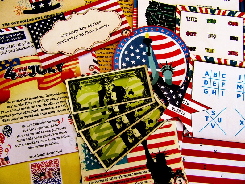 4th July Escape Room Kit Independence Day Printable Games DIY - Etsy UK