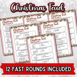Christmas Family Friendly Feud Printable, Family Game Christmas Feud ...