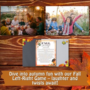 Fall Left Right Game, Fall Family Reunion Gift Exchange Game Printable ...
