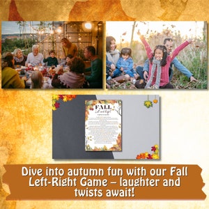 Fall Left Right Game Printable, Fall Family Reunion Gift Exchange Game ...