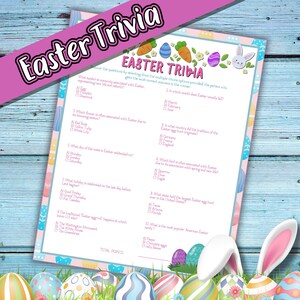Easter Trivia Game Printable, Easter Printout Games Quiz Game Fun ...