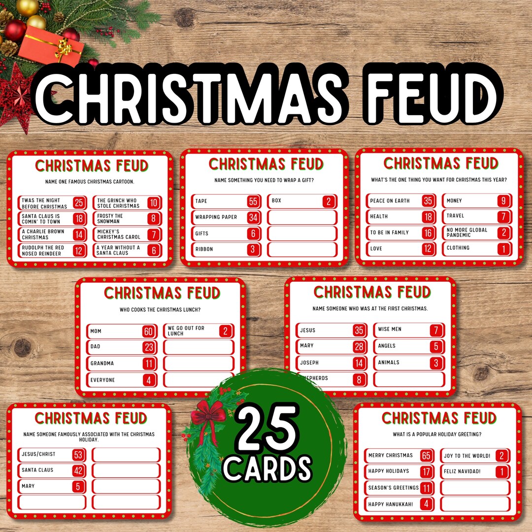 Family Friendly Feud Christmas Game Printable, Christmas Feud Game ...