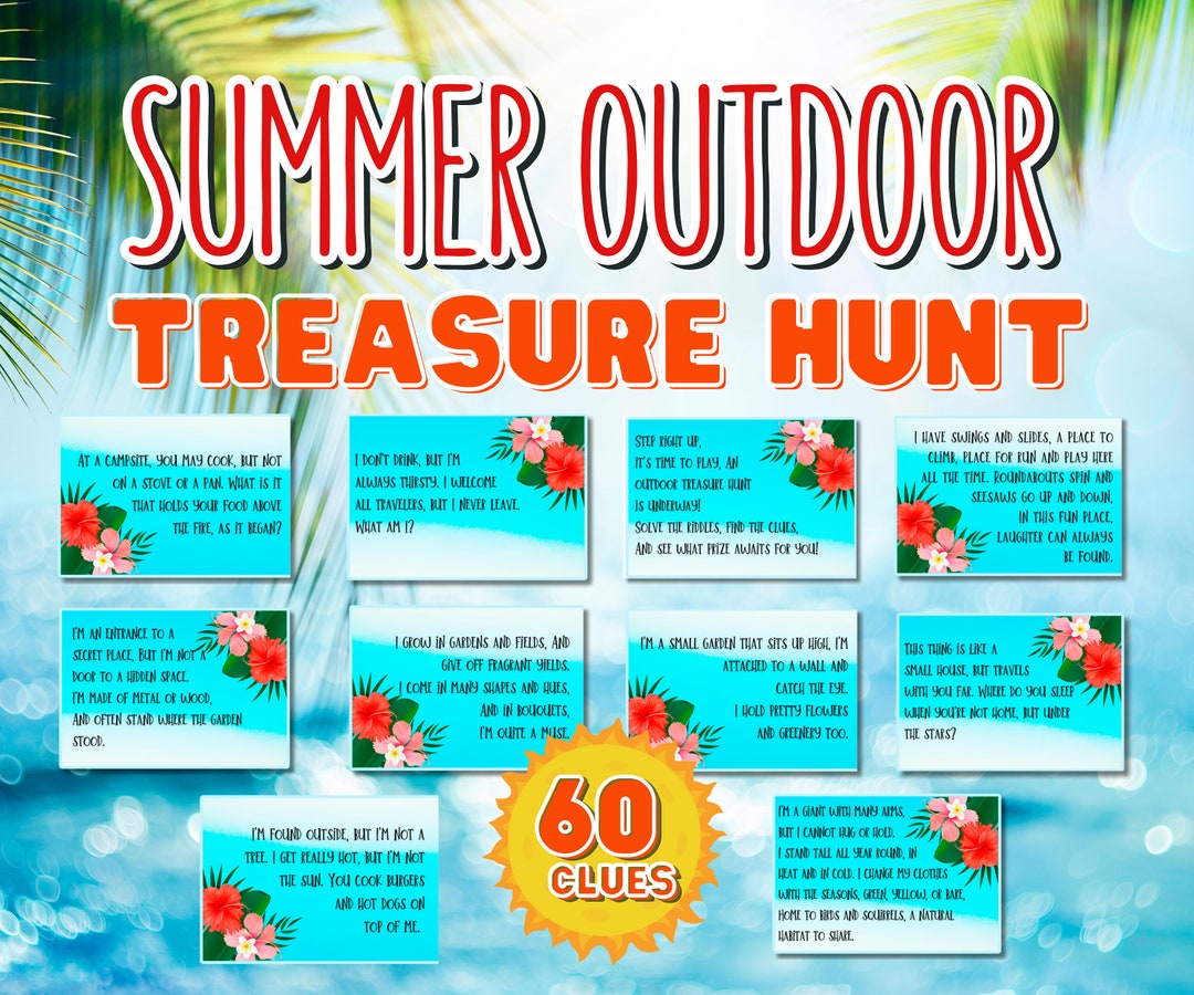 Outdoor Scavenger Hunt Printable Games Kids Teens Family Treasure Hunt ...