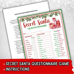 Secret Santa Questionnaire for Coworkers White Elephant Dice Game ...