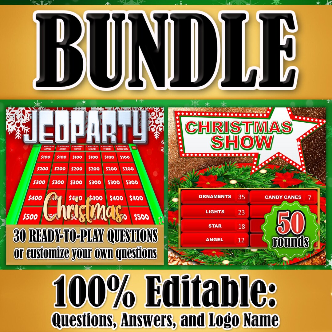 Christmas Games Bundle Game Family Jeopardy Feud Xmas Zoom Game Show ...
