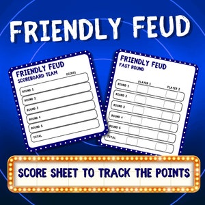 Family Friendly Feud Party Games Family Game Night Printable Group ...