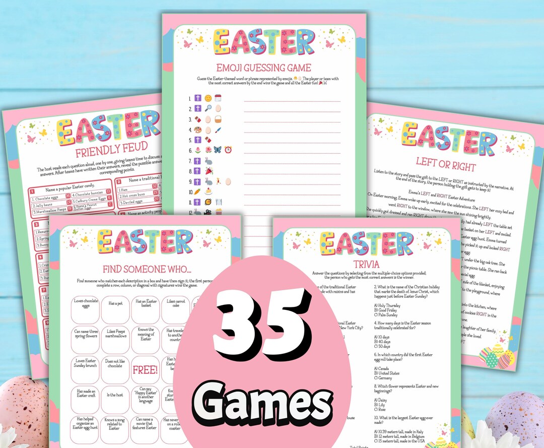 Easter Games Bundle Printable, Easter Activities Easter Party Games ...
