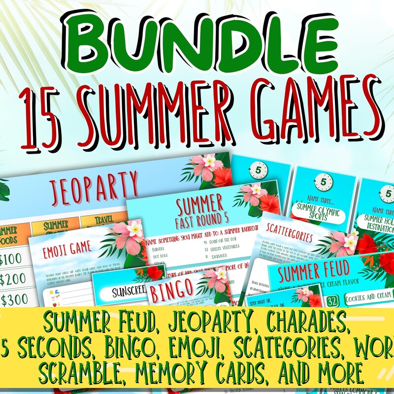 Summer Printable Games - Etsy