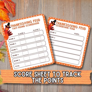 Thanksgiving Friendly Feud Game Printable Thanksgiving Family Feud ...