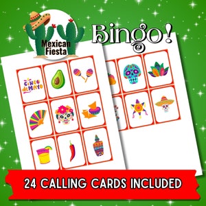 Mexican Party Fiesta Bingo Printable for Instant Download Cinco De Mayo ...