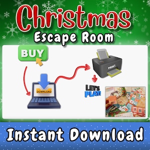 Kids Escape Room Christmas, Printable Games Family Friendly Escape Game ...