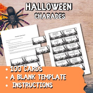 Halloween Charades Printable Game Halloween Activities PDF Halloween ...