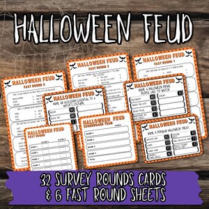 Halloween Feud Game Printable for Adults Halloween Activities Family ...
