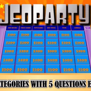 Kids Trivia Game Jeoparty Quiz Activities for Kids Games to Play on ...