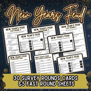 New Years Feud Game Printable, Family Feud Game New Year Eve Feud Game ...