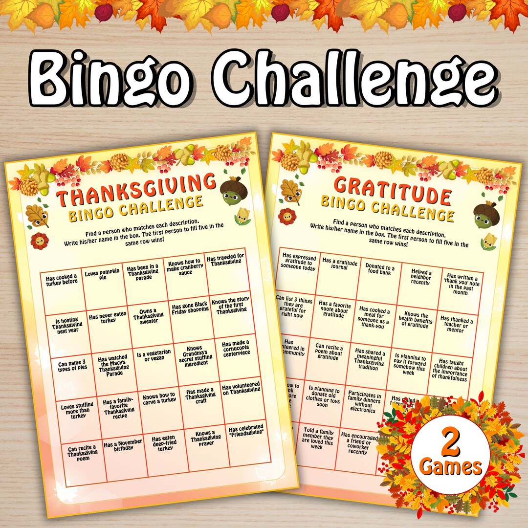 Thanksgiving Bingo Game for Kids and Adults, Friendsgiving Bingo ...