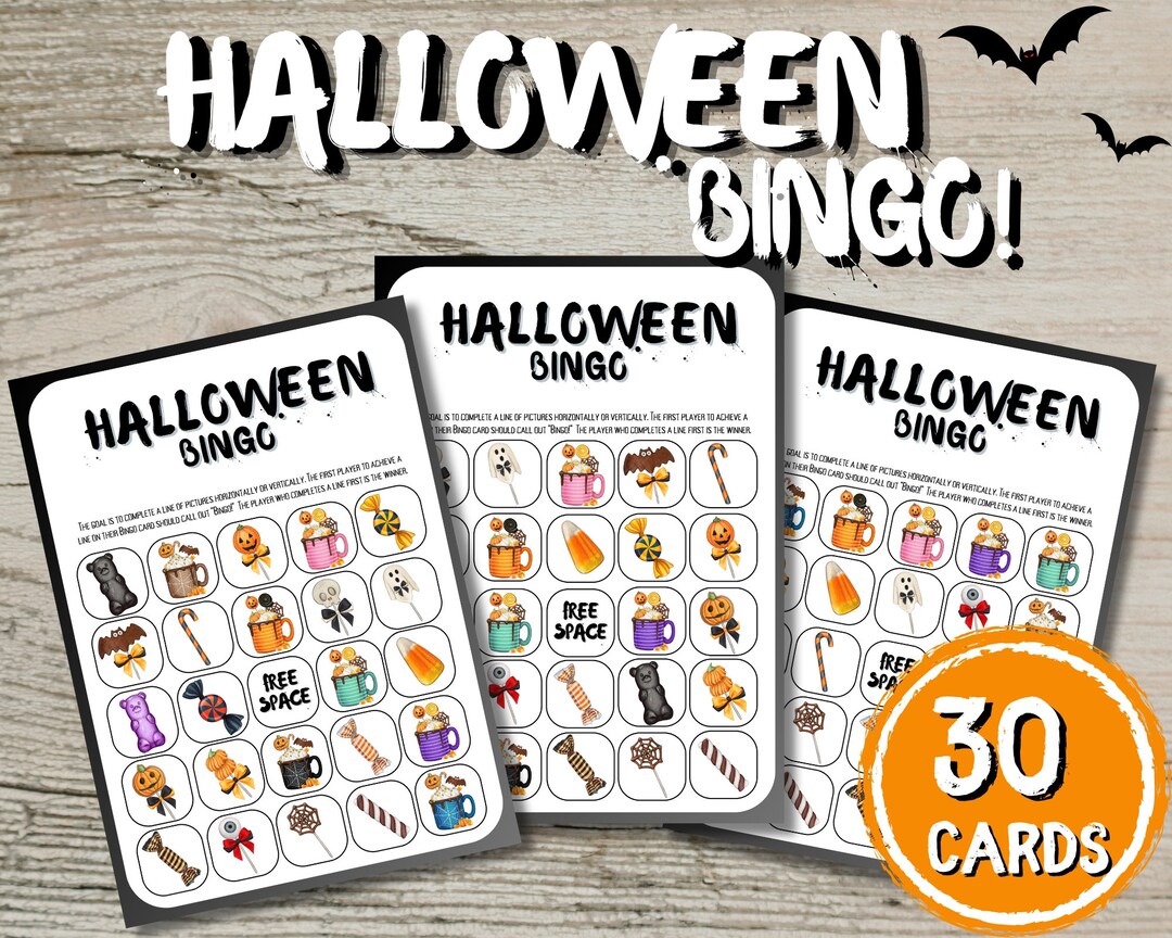 Halloween Bingo Game Printable Halloween Fun Games Family Reunion Games ...