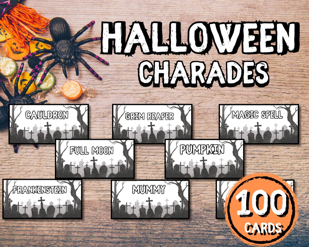 Halloween Charades Printable Game Halloween Activities PDF Halloween ...