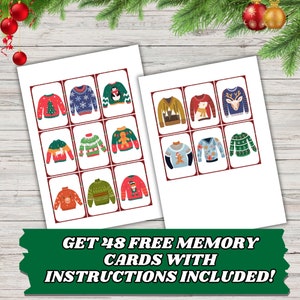 Christmas Bingo Ugly Sweater Game Cards Printable Christmas Activity ...