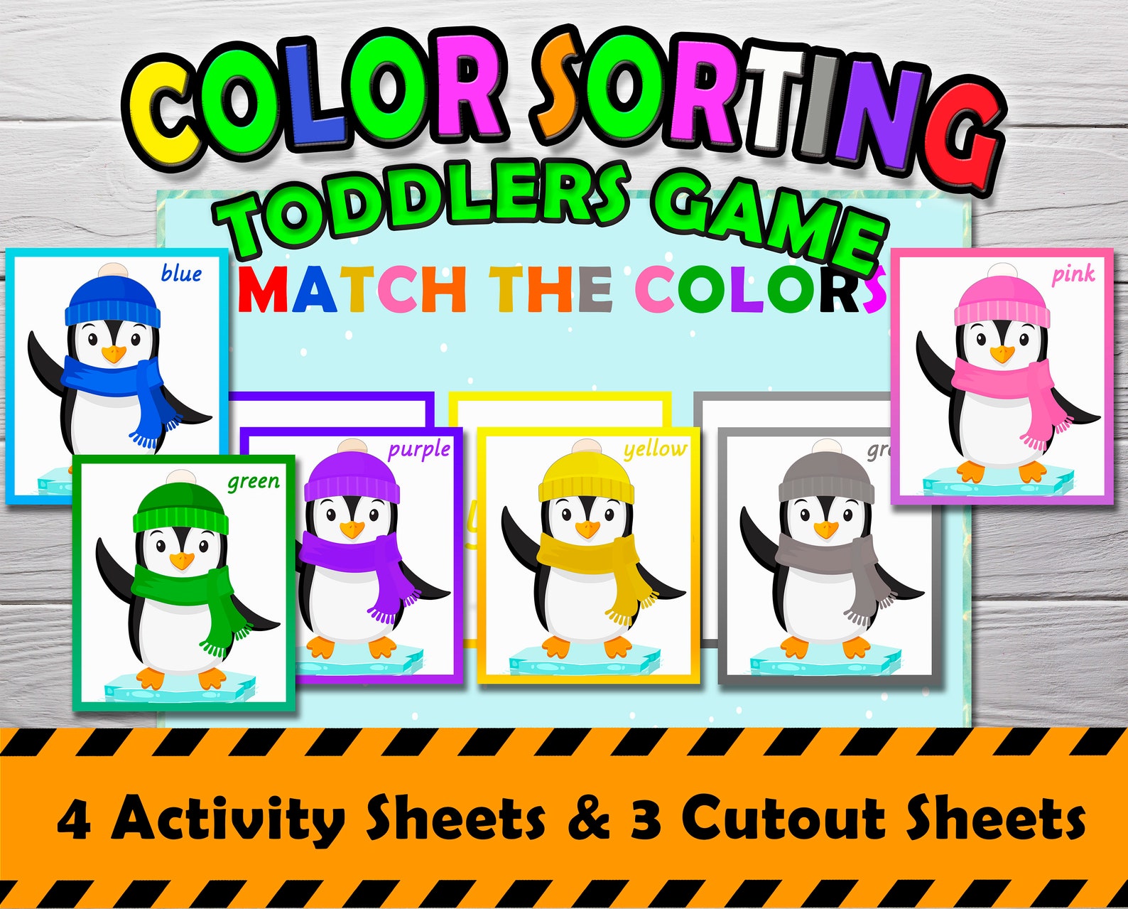 Color Sorting Activity Busy Book Preschool Toddler Penguin DIY | Etsy