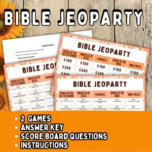 Christian Jeopardy Game Printable Bible Trivia Game Christian Games ...