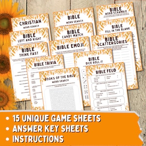 Bible Games Bundle Printable Bible Games Left and Right Bible Feud Game ...