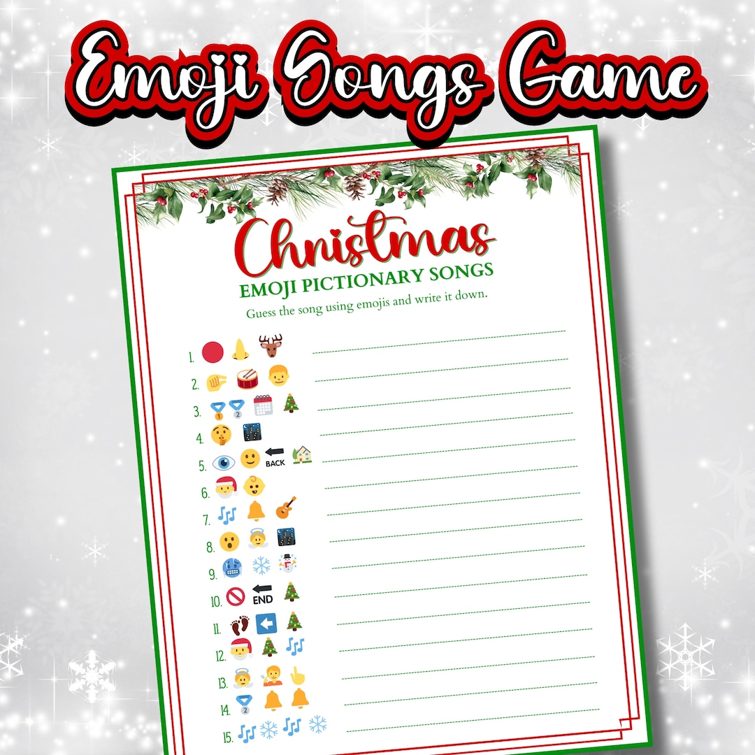 Christmas Emoji Game Printable Christmas Songs Music Emoji Games ...