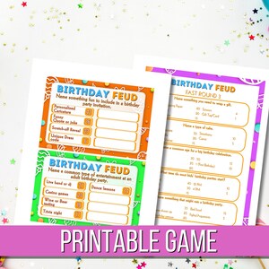 Birthday Friendly Feud Game Printable Birthday Feud Birthday - Etsy España