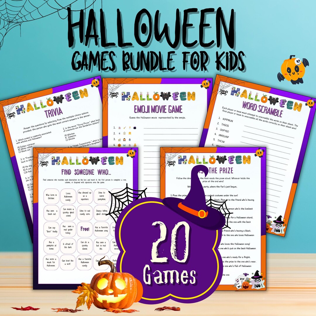 20 Printable Halloween Games, Kids Games Halloween Printable Activities ...