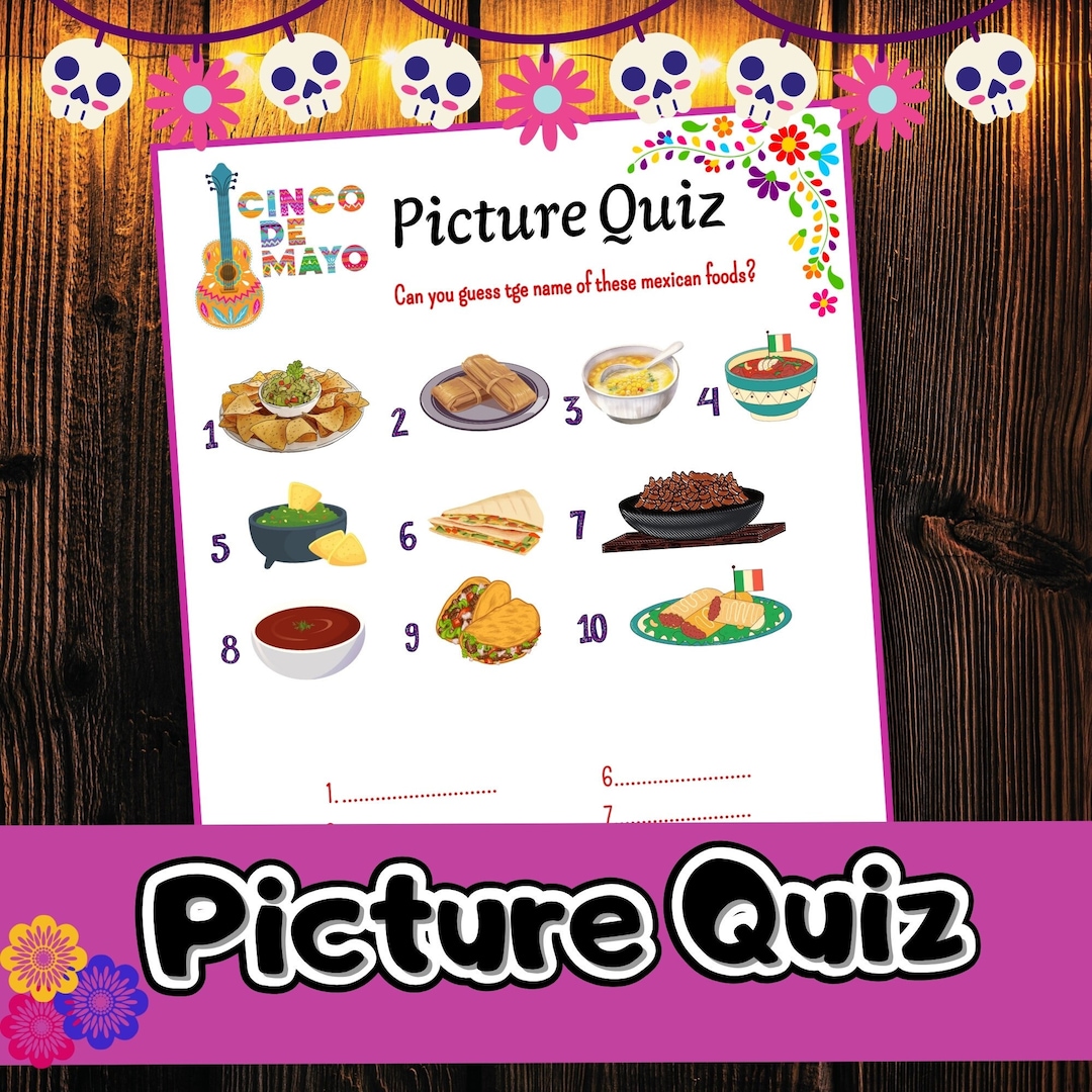 Cinco De Mayo Food Mexican Party Game, Taco Name Mexican Fiesta Picture ...