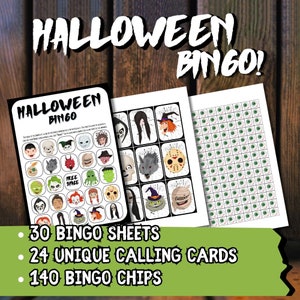 Bingo Game Horror Movie Character Printable for Instant Download ...