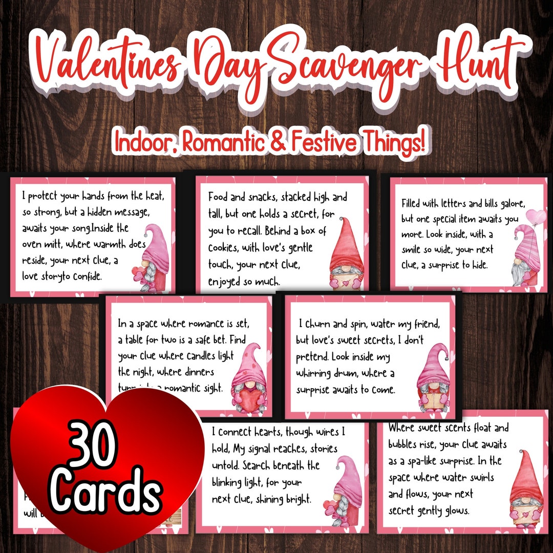 Valentines Scavenger Hunt Printable Galentines Games Treasure Hunt ...