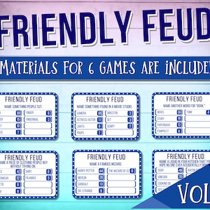 Family Friendly Feud Quiz Printable Group Game Instant Download Family ...