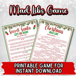 Christmas Mad Libs Printable Activities for Kids and Adults Holiday ...