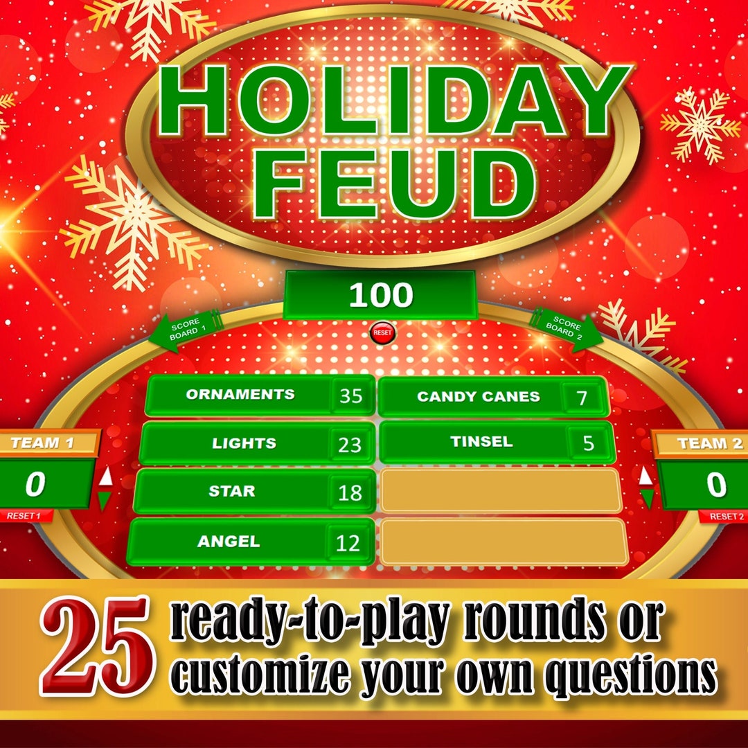 Holiday Family Friendly Feud, Editable Game Virtual Zoom Game Fun ...