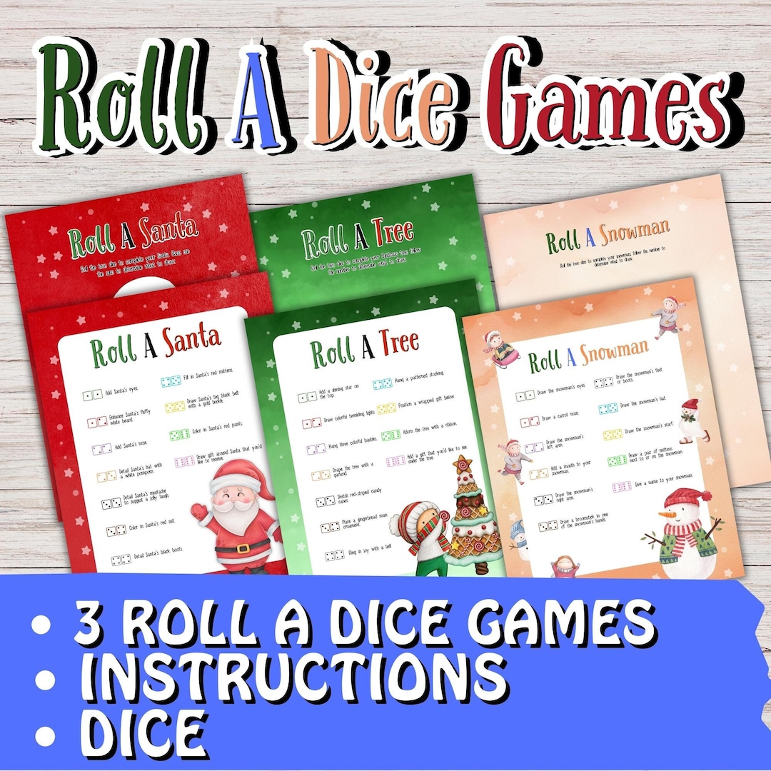 Christmas Dice Game for Kids Bundle, Roll a Snowman Activities for Kids ...
