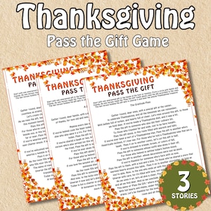Thanksgiving Pass the Gift Game Printable Pass the Parcel Pass to the ...